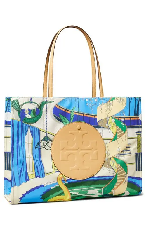 Tory Burch Ella Print Tote - The Pool Blue
