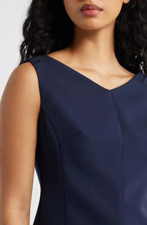 Freemarket Contrast Hem Detail Fit & Flare Mini Dress - Navy/White |  Editorialist