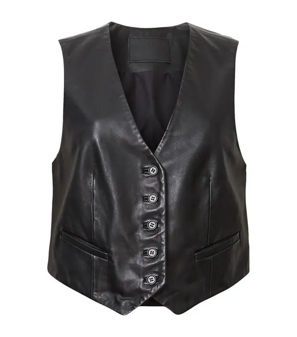 ALLSAINTS Leather Arla Lea Waistcoat