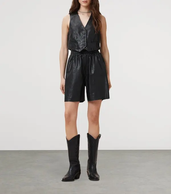ALLSAINTS Leather Arla Lea Waistcoat