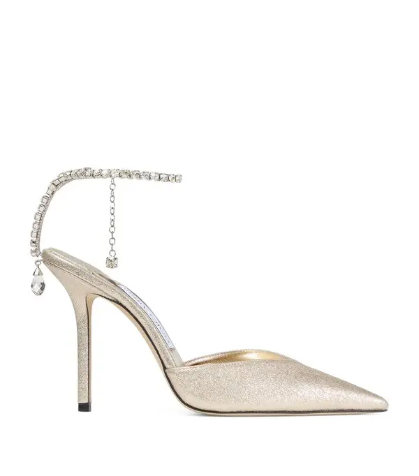 JIMMY CHOO Saeda 100 Satin Pumps - Silver