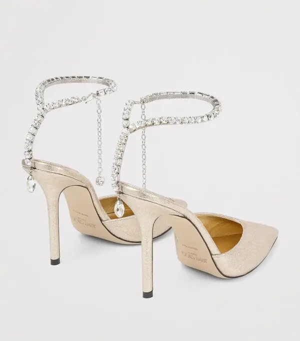 JIMMY CHOO Saeda 100 Satin Pumps - Silver