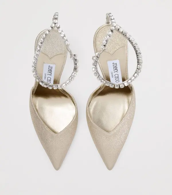 JIMMY CHOO Saeda 100 Satin Pumps - Silver