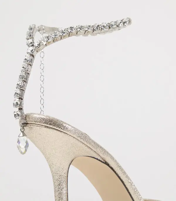 JIMMY CHOO Saeda 100 Satin Pumps - Silver