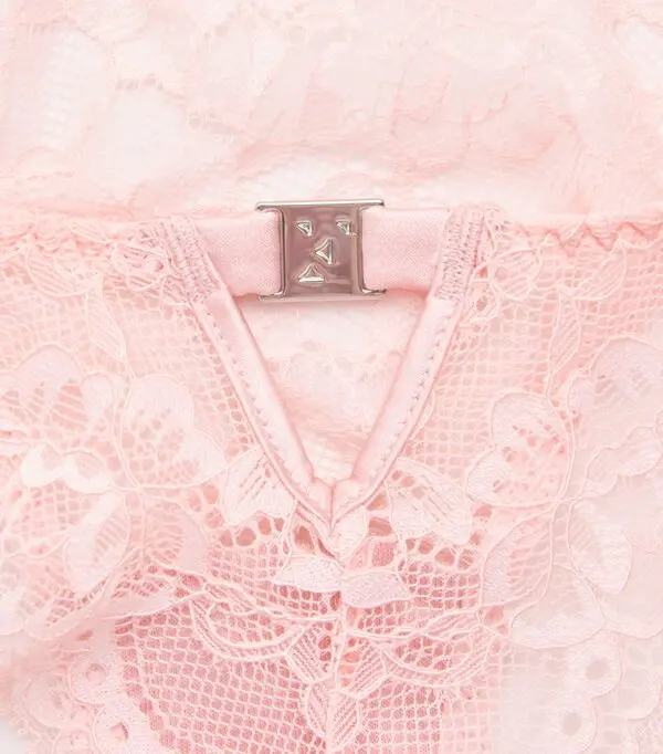 FLEUR DU MAL Lace Bianca Thong - Pink