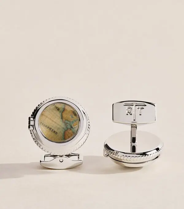 Tateossian Vintage World Porthole Cufflinks - Silver