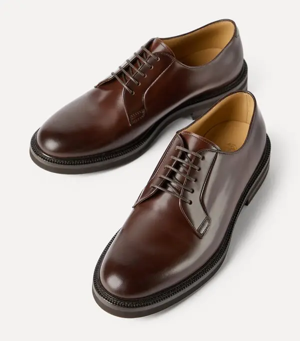 Brunello Cucinelli Aged Calfskin Derby Shoes