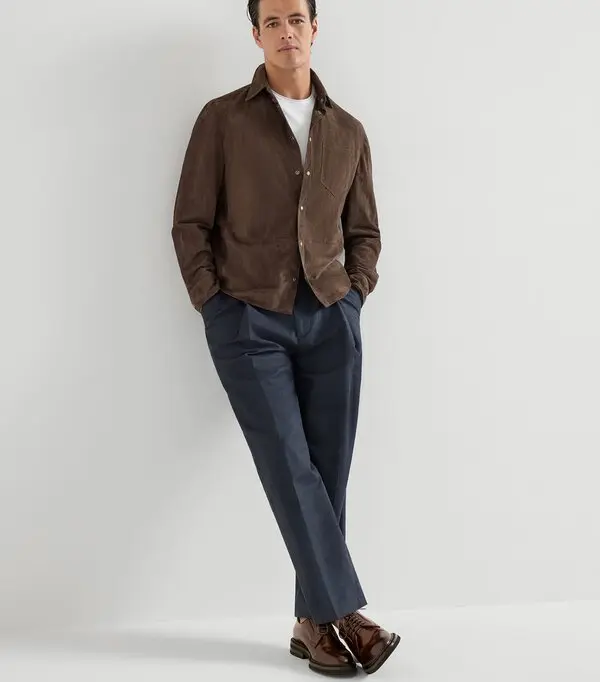 Brunello Cucinelli Aged Calfskin Derby Shoes