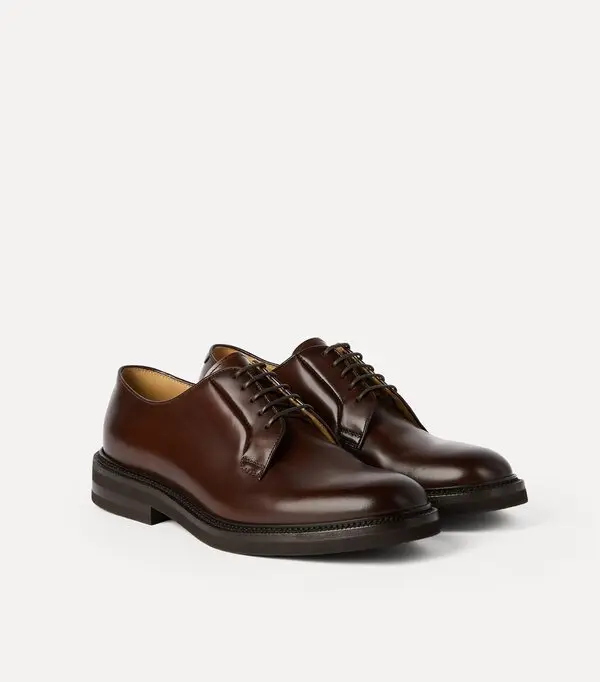 Brunello Cucinelli Aged Calfskin Derby Shoes