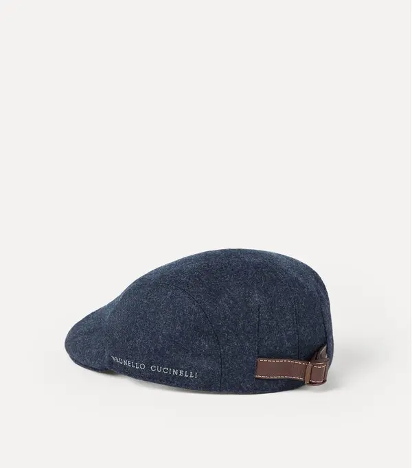 Brunello Cucinelli Wool Flat Cap - Black