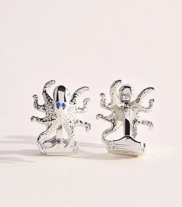 Tateossian Thompson Palladium-plated Octopus Cufflinks - Blue