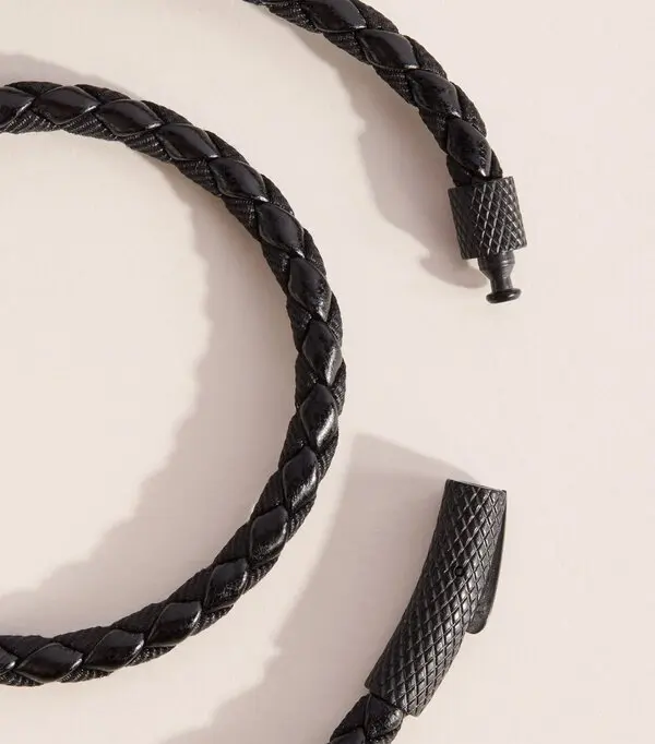 Tateossian Braided Leather Chelsea Bracelet