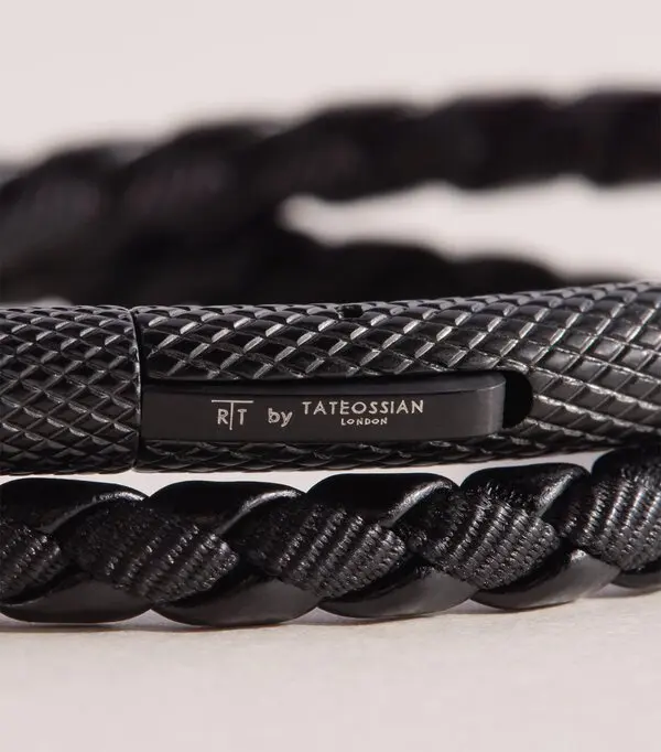 Tateossian Braided Leather Chelsea Bracelet