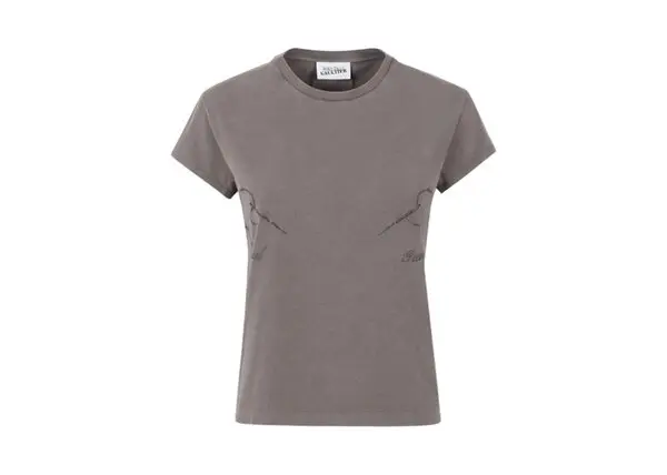 JEAN PAUL GAULTIER Embroidered Stretch Baby T-shirt - Darkgrey