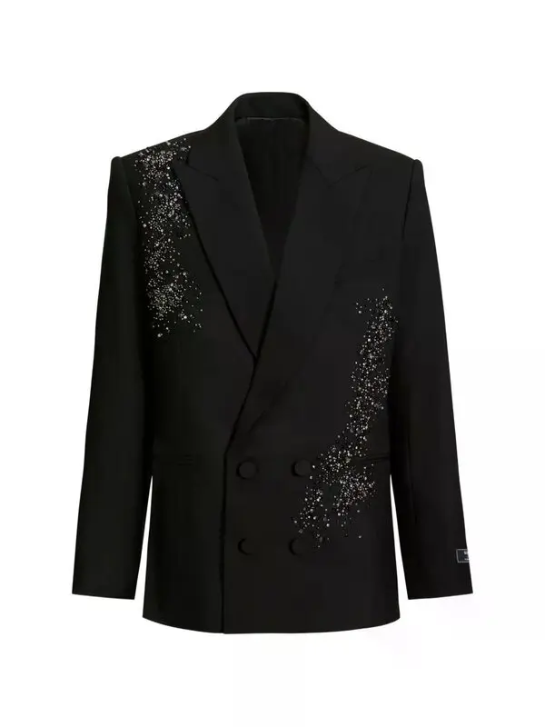 Balmain Double-breasted Long-sleeve Blazer - Black