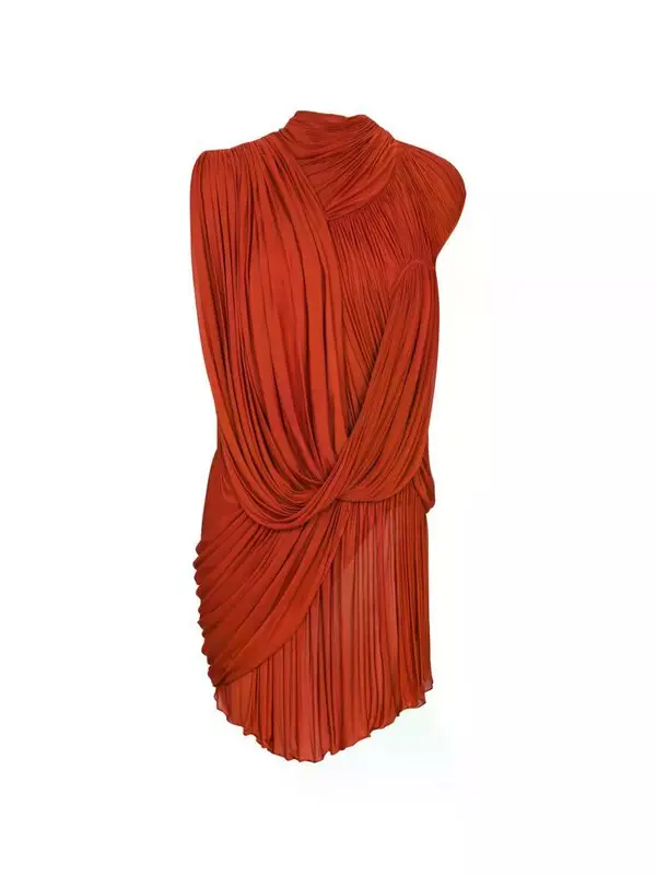 Balmain Draped Flowing Jersey Dress - Red