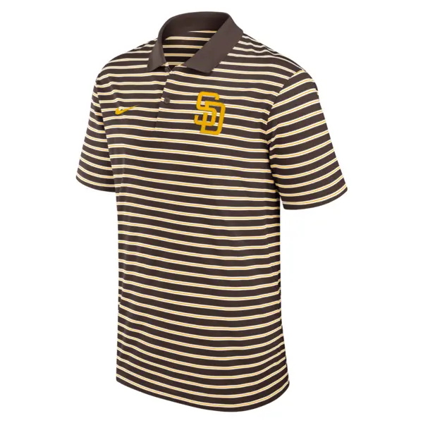 Nike San Diego Padres Striped Victory Dri-fit Mlb Polo - Brown
