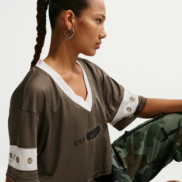 Nike Cropped Jersey Top - Brown