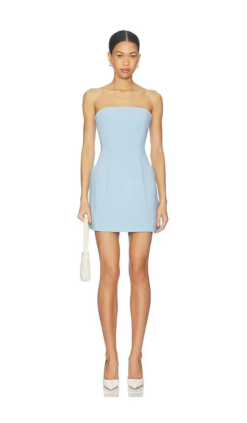 Bardot Karoline Hourglass Mini Dress In Baby Blue - Soft Blue