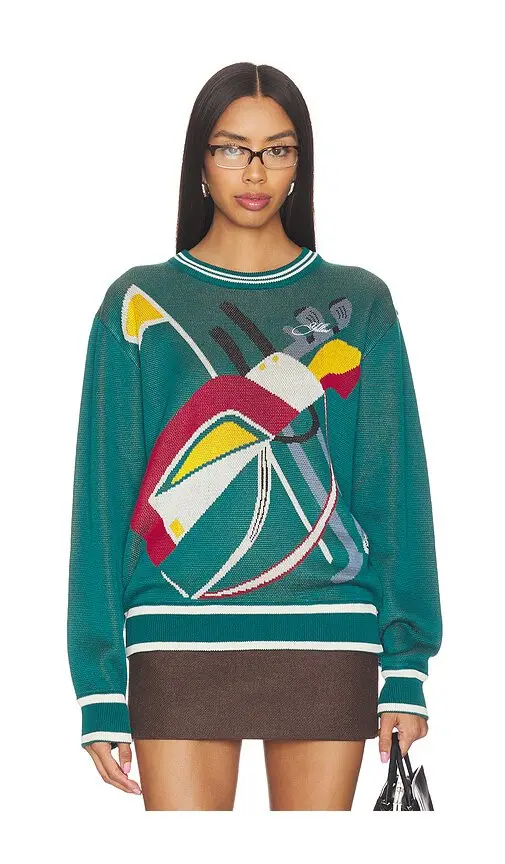 YELLOW THE LABEL Golfbag Tencel Knit Pullover - Emerald