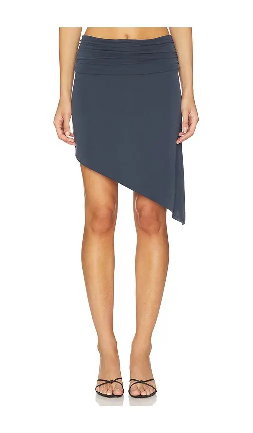 With Jéan Asymmetrical Jersey Midi Skirt