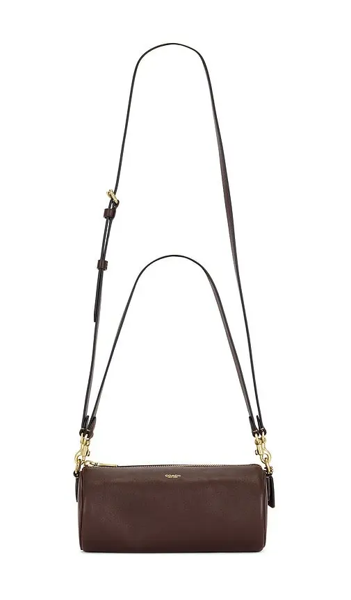 COACH Natural Grain Leather Barrel Bag - Maple
