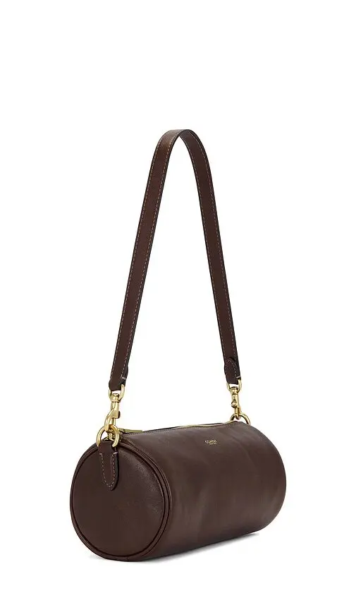 COACH Natural Grain Leather Barrel Bag - Maple