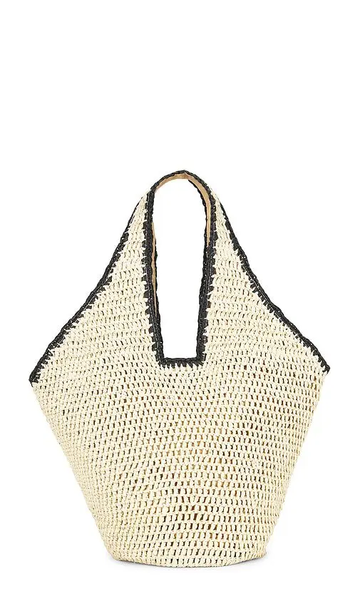 NIKKI BEACH Kayla Raffia Tote - Natural & Black