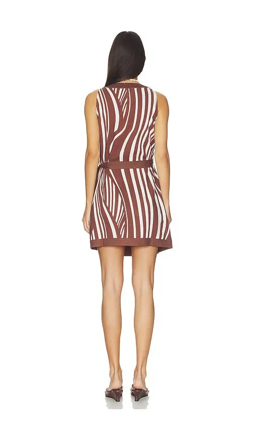 Seafolly Coastline Mini Wrap Dress In Chocolate - Cocoa