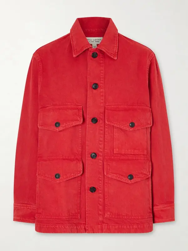 NILI LOTAN Leroy Denim Jacket - Red