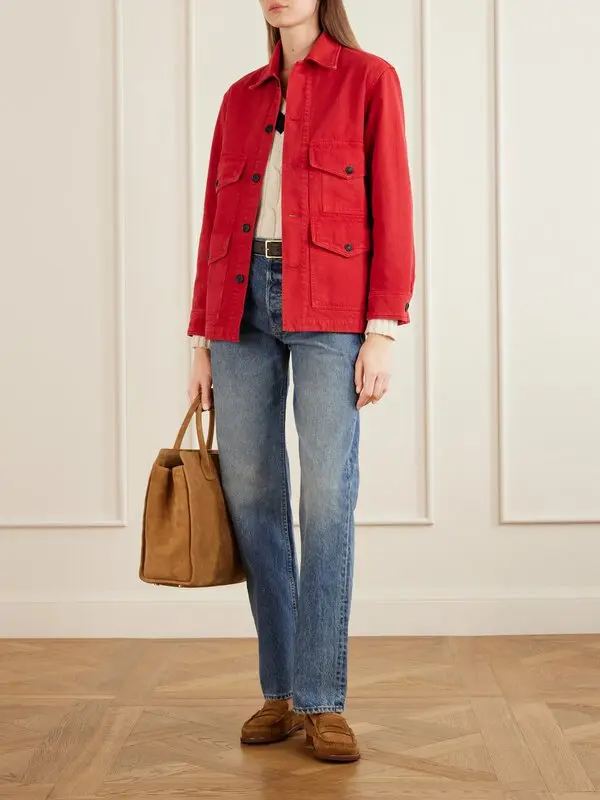 NILI LOTAN Leroy Denim Jacket - Red
