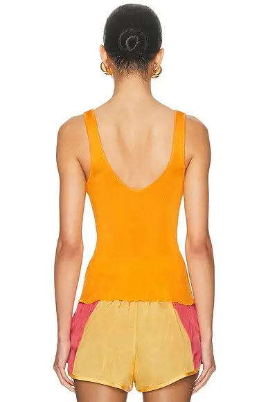 Saint Laurent Cassandre Ribbed Satin Jersey Tank Top