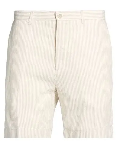 120% Lino Striped Linen Shorts - Beige