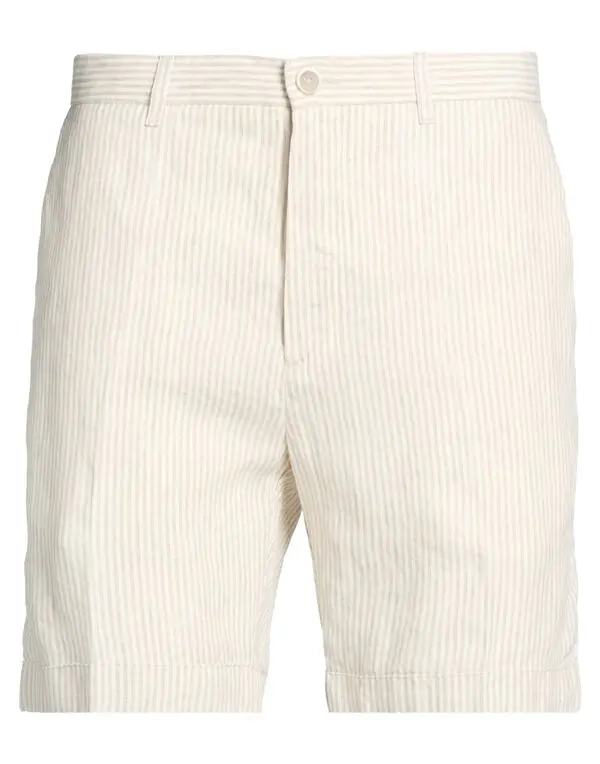 120% Lino Striped Linen Shorts - Sand