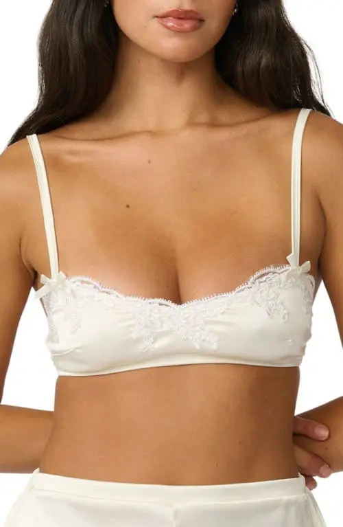 KAT THE LABEL Jean Embroidered Bralette - Antique