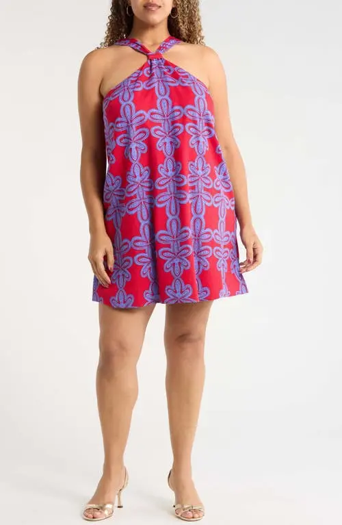 SUGARLIPS Abstract Halter Mini Dress