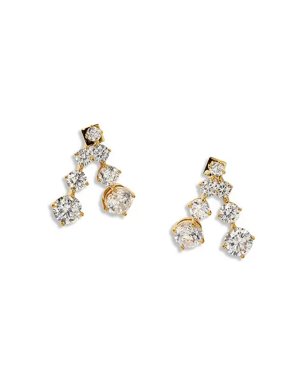 Nadri Lucia 18k Yellow Plated Cubic Zirconia Split Drop Earrings - Gold