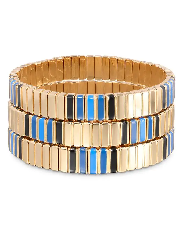 ROXANNE ASSOULIN The Very Well Done Bracelets Set Of 3 - Gold/black/blue