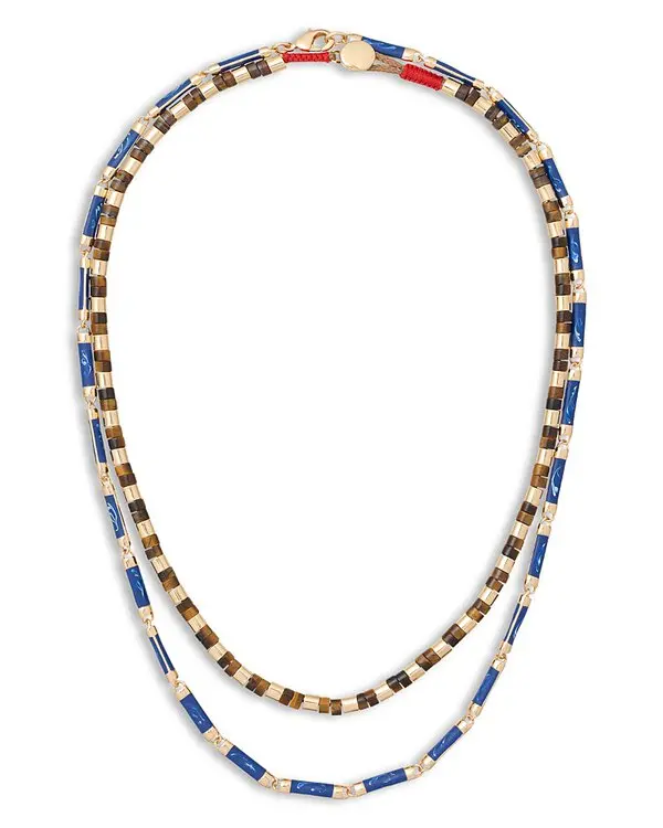 ROXANNE ASSOULIN The Twin Set Collar Necklaces Set Of 2 - Gold/tigers Eye/blue