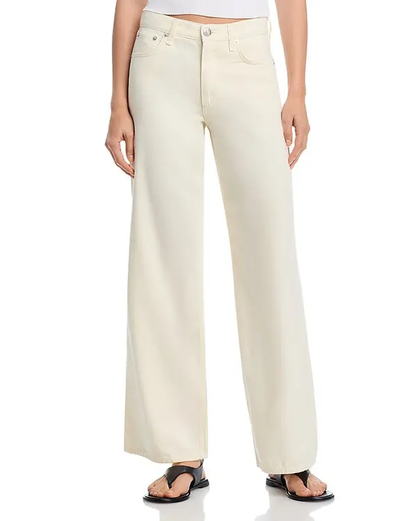Rag & Bone Andi Featherweight Wide Leg Ankle Jeans - Ecru