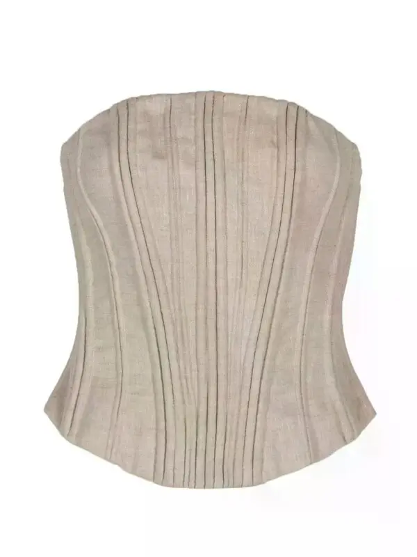 ANDRES OTALORA Te Miro Pleated Strapless Top