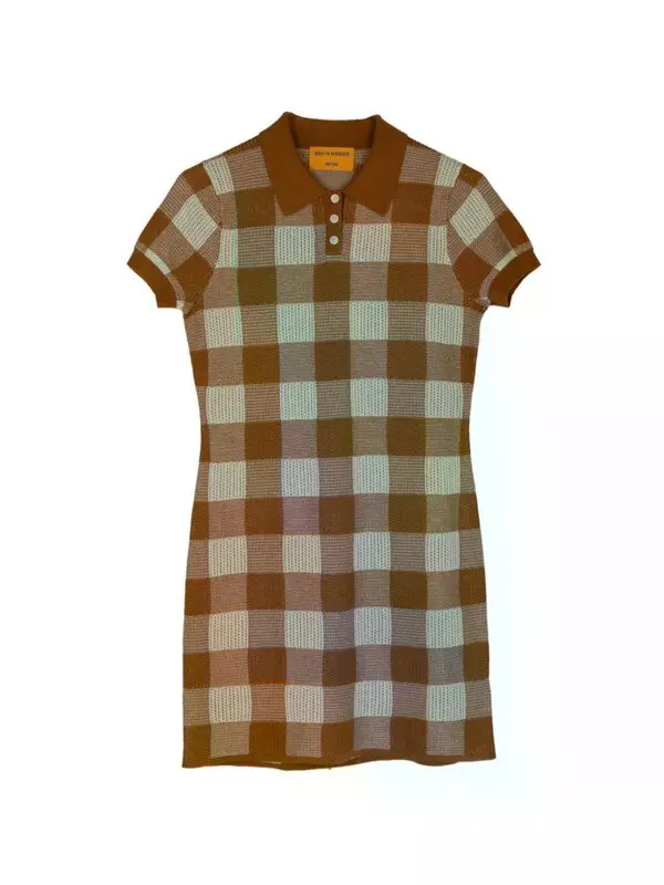 Guest In Residence Gingham Polo Mini Dress - Brown