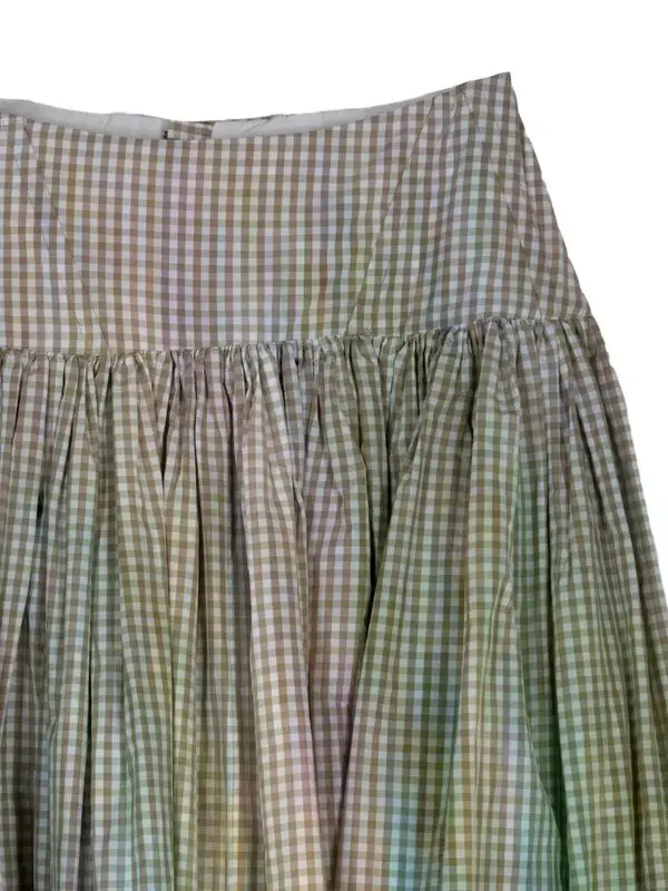 Alexis Gingham-check Midi Skirt