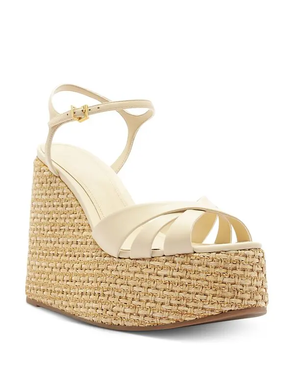 Schutz Keefa Espadrille Wedge Sandals - Egg Shell