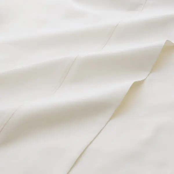 HUDSON PARK COLLECTION 525 Thread Count Egyptian Cotton Sateen Extra Deep Flat Sheet, King Exclusive - Ivory Shell