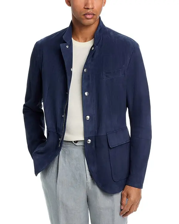 Eleventy Waxed Suede Travel Jacket