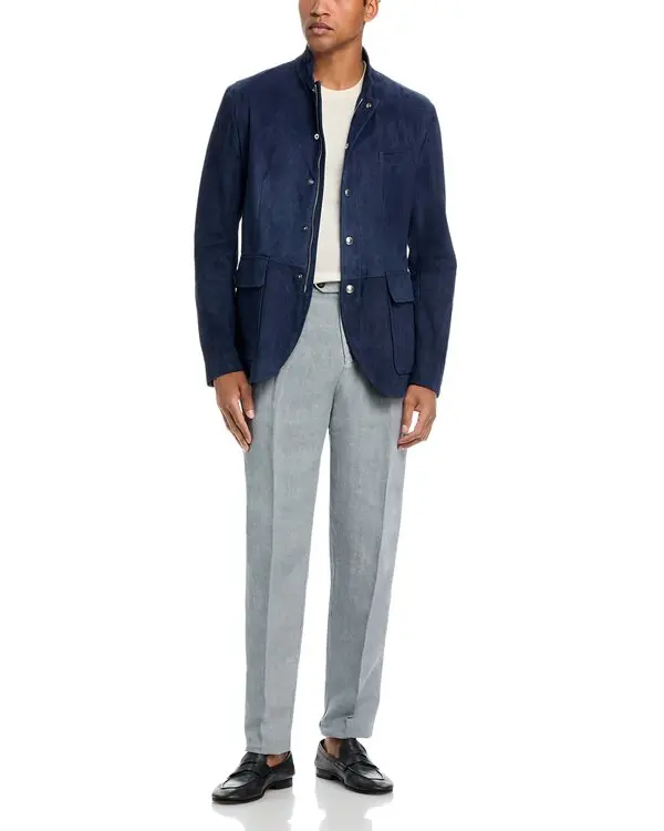 Eleventy Waxed Suede Travel Jacket