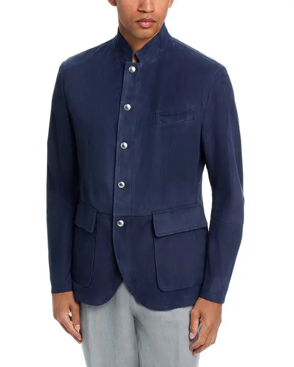 Eleventy Waxed Suede Travel Jacket