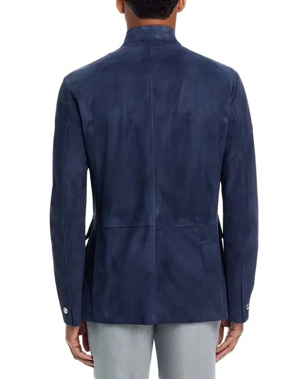 Eleventy Waxed Suede Travel Jacket