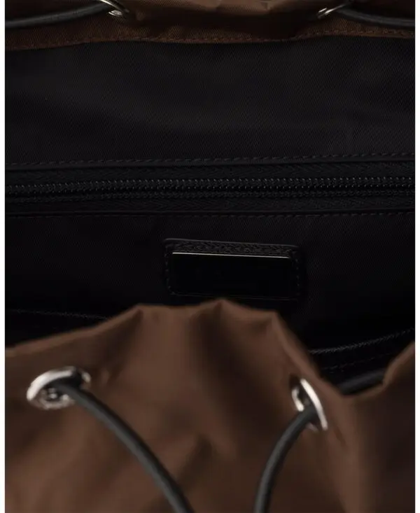 Prada Re-nylon And Saffiano Leather Backpack - Brown